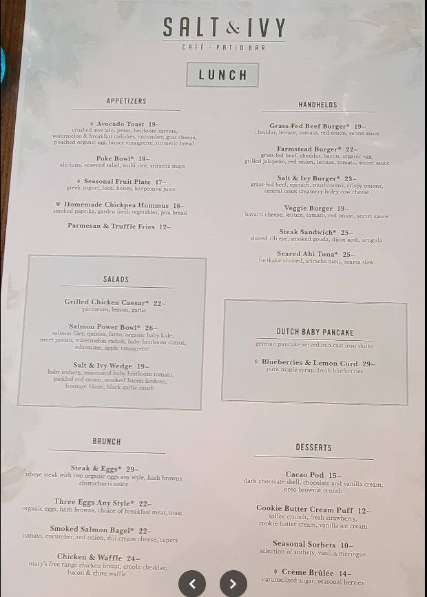 Salt & Ivy Restaurant Menu | Creative Breakfast & Lunch in Las Vegas